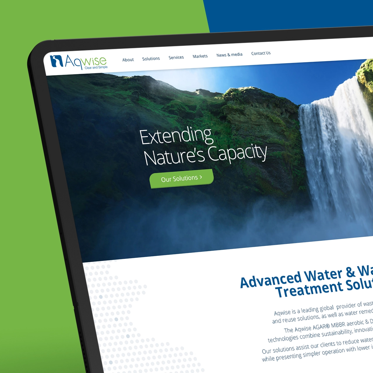 Design and construction of the Aqwise website | imark image
